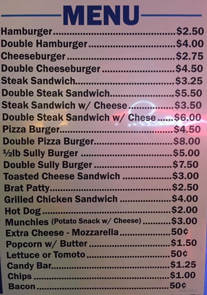 Menu at Sully's of Fond du Lac, Inc. pub & bar, Fond du Lac