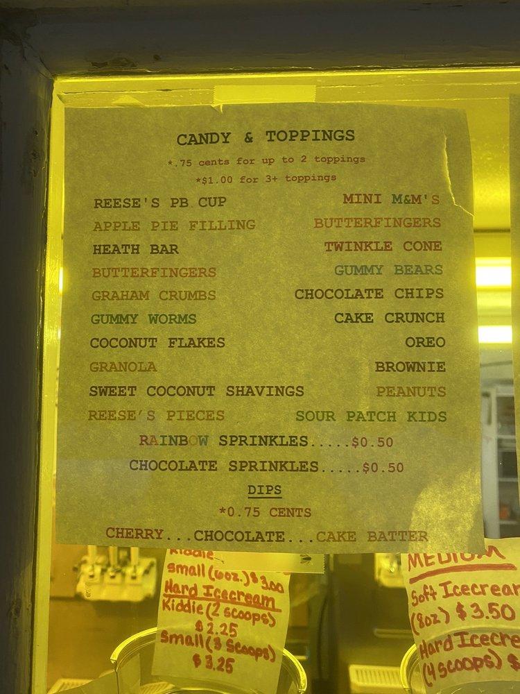 Menu at Custer's Last Stand, Wurtsboro