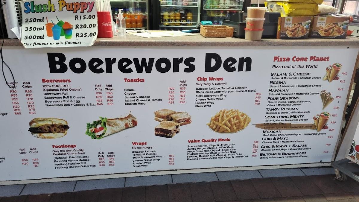 Menu at The curry den, Pretoria, 260 Enkeldoorn Ave