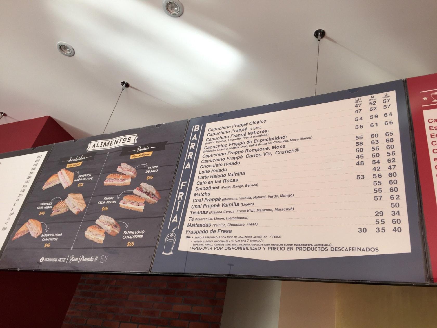 Menu at Café La Flor De Córdoba, Guadalajara, Av. Fray Antonio Alcalde 157