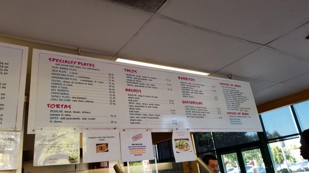 Menu at Chunky's Taqueria & Grill restaurant, Petaluma