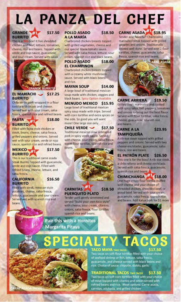 Menu at Mexico Lindo pub & bar, Kailua