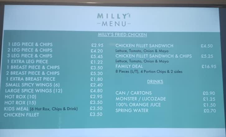 Menu at Millys Chicken & Ribs restaurant, Huddersfield