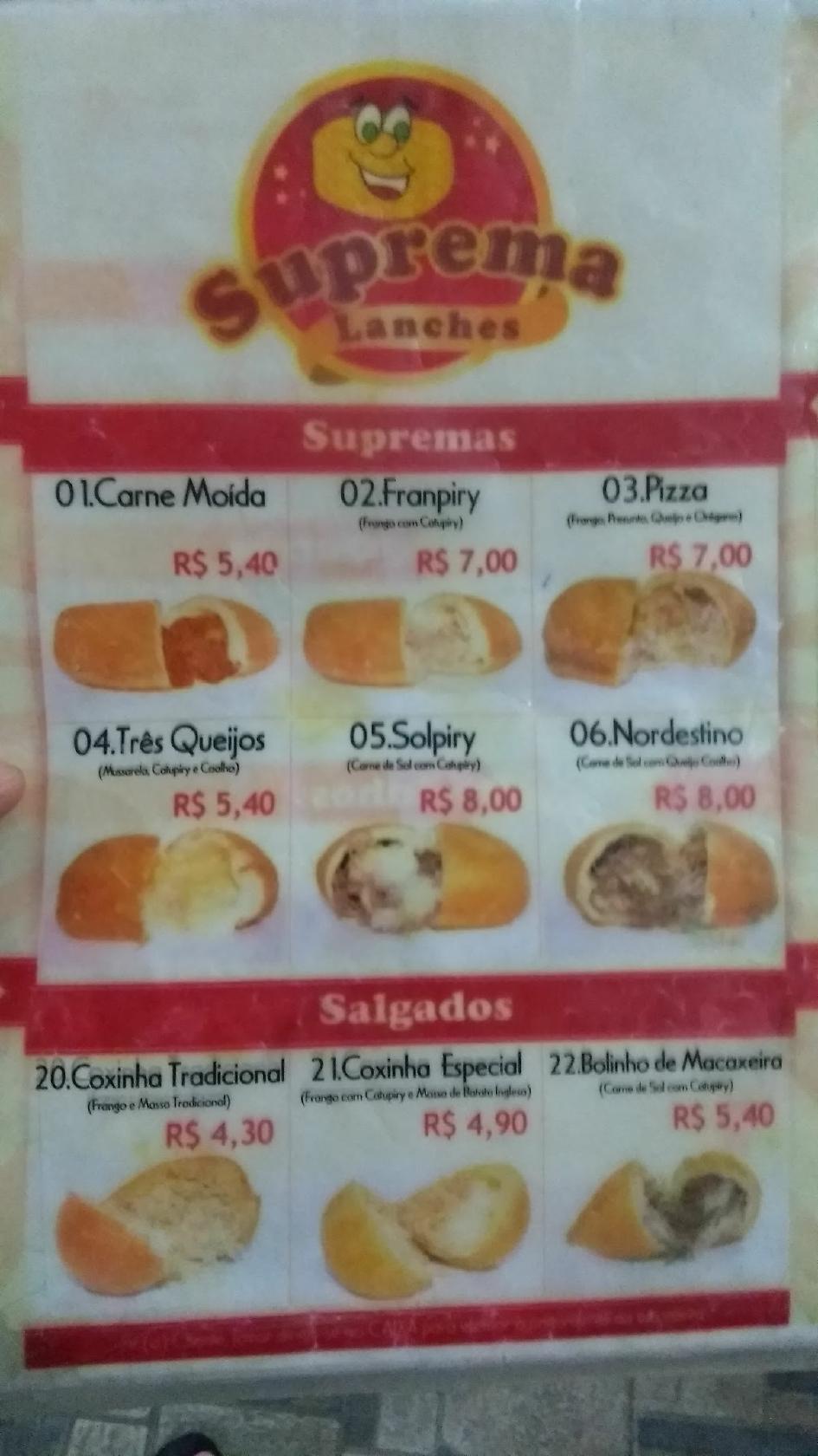 Menu em Suprema Lanches pub & Bar, João Pessoa