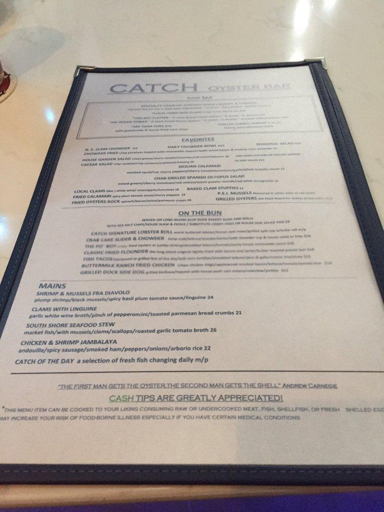 Menu at Catch Oyster Bar, Patchogue