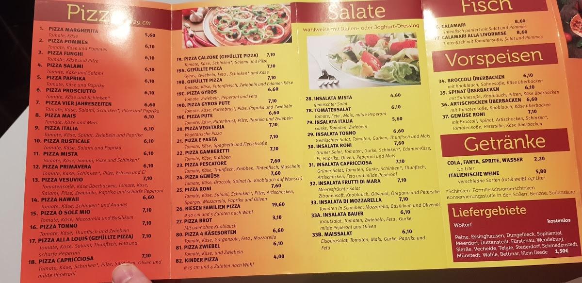 Menu at Pizzeria Roni, Peine, Beuthener Str. 27