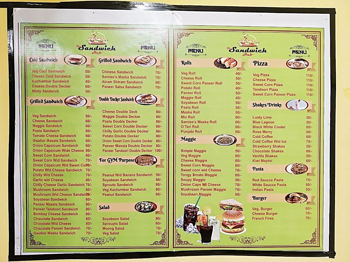 Menu at THE sandwich hub, Gwalior, shop-4