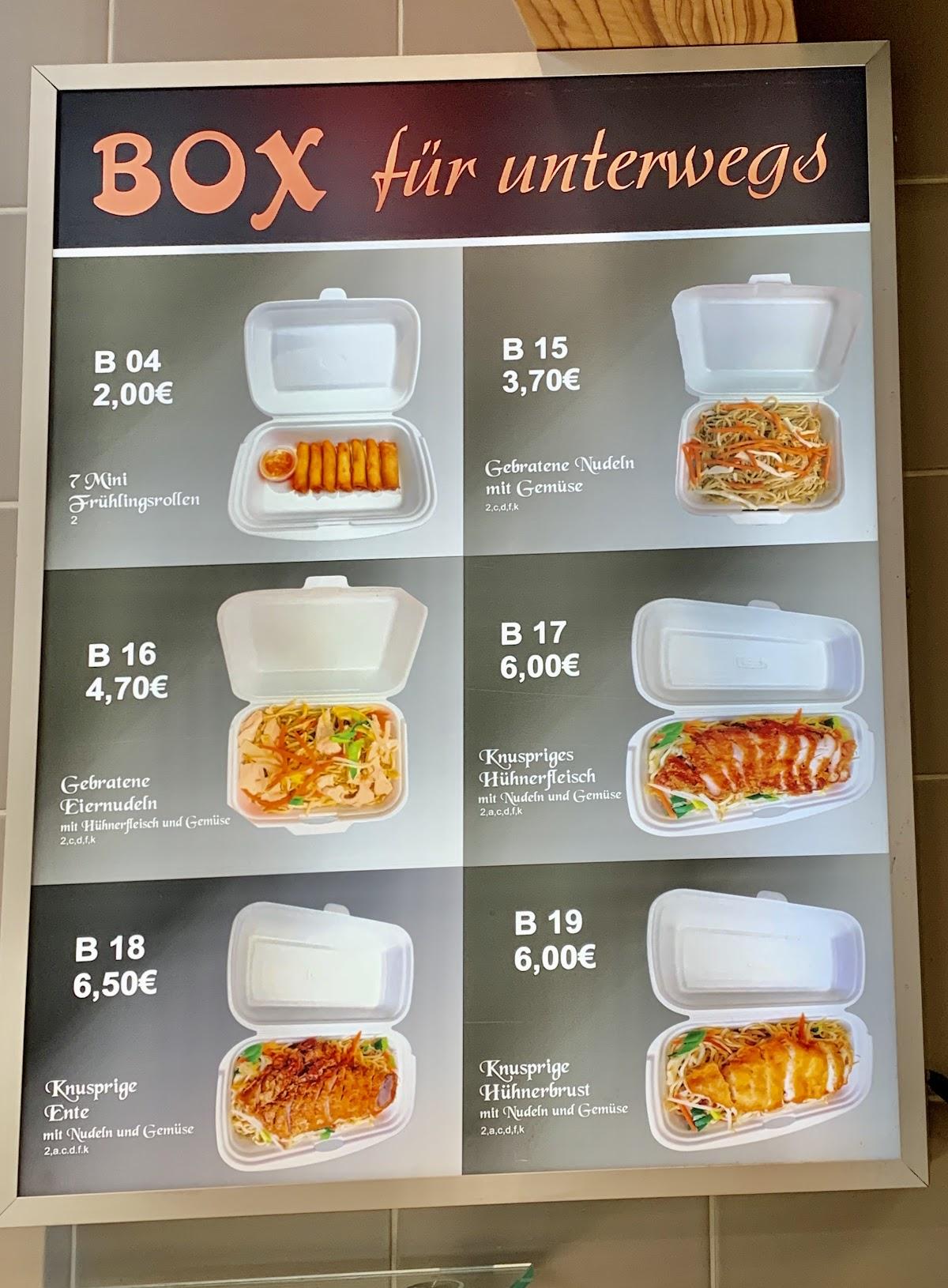 Menu au Asia Lotus restaurant, Amberg
