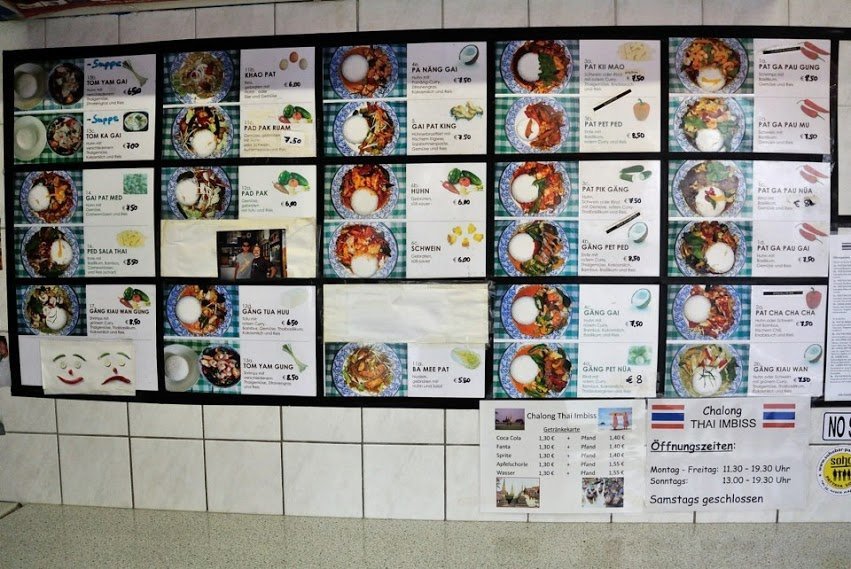 Menu at Chalong Thai Imbiss fast food, Brunswick