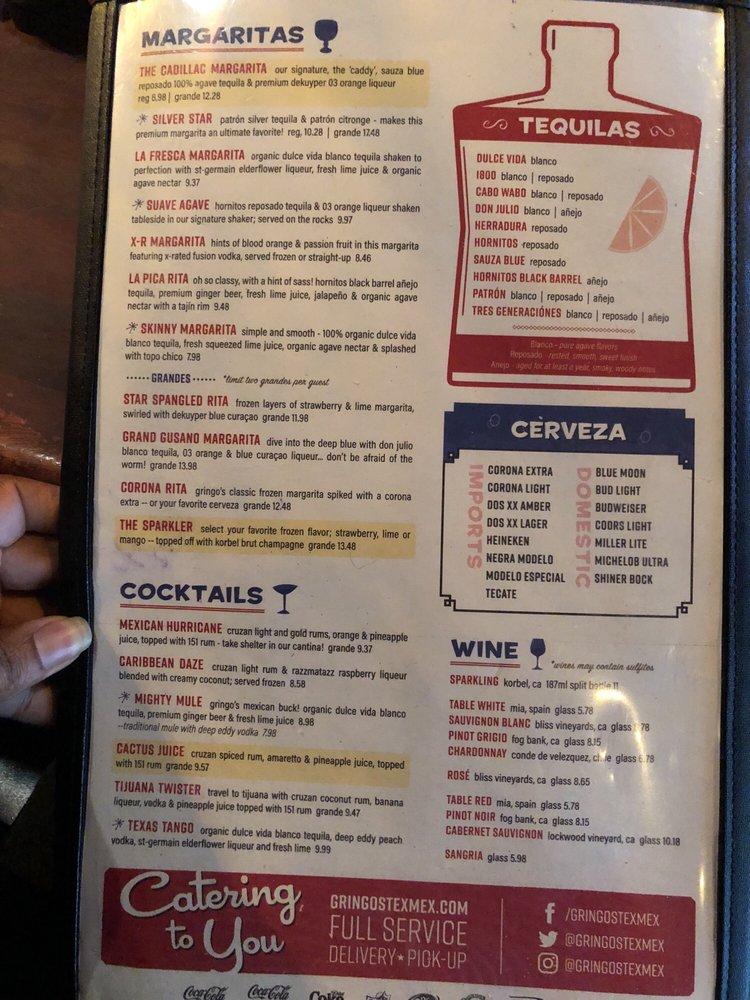 Menu at Gringo’s Mexican Kitchen {Texas City} restaurant, Texas City ...