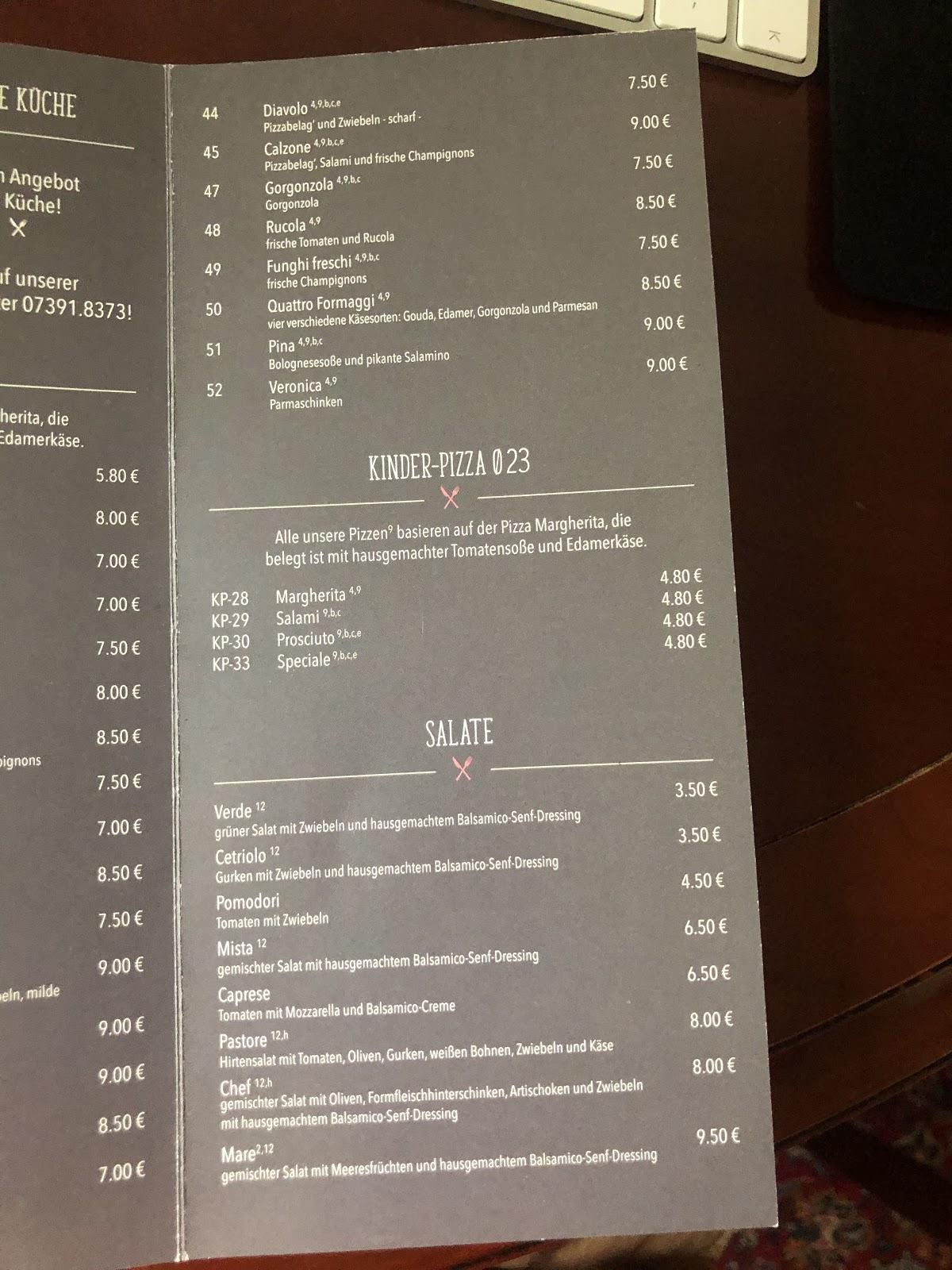 Speisekarte von Sempre Noi restaurant, Ehingen (Donau)