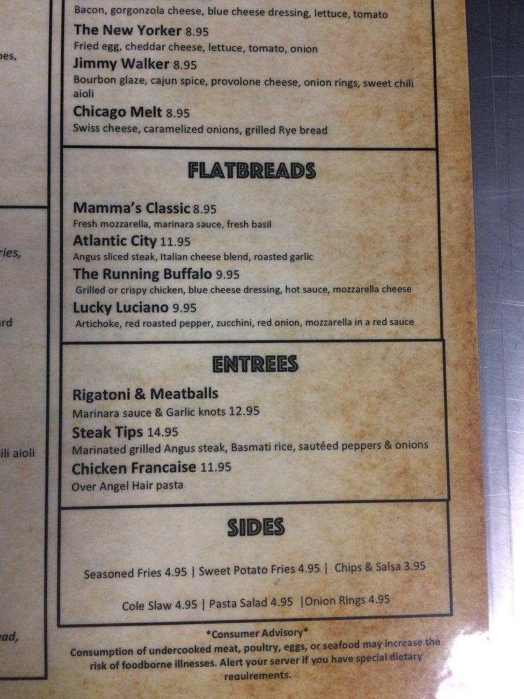 Menu at The Back Room Bar & Grill, Agawam