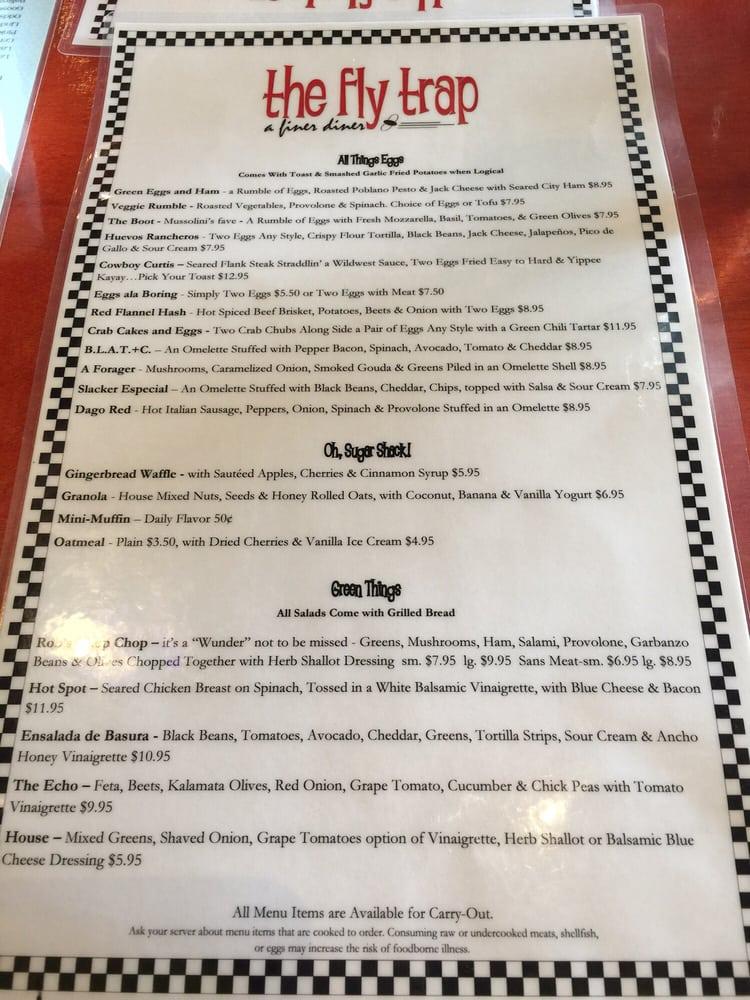 Menu at The Fly Trap a Finer Diner restaurant, Ferndale