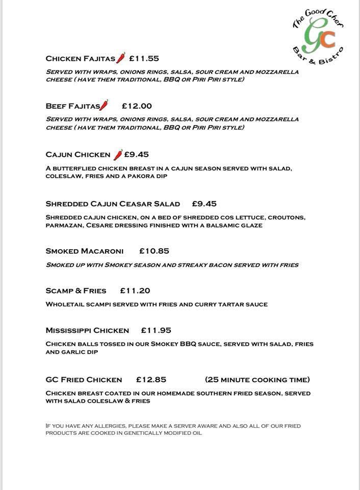 Menu at GC Bar & Bistro, Hamilton, 1-2 Lower Auchingramont Rd