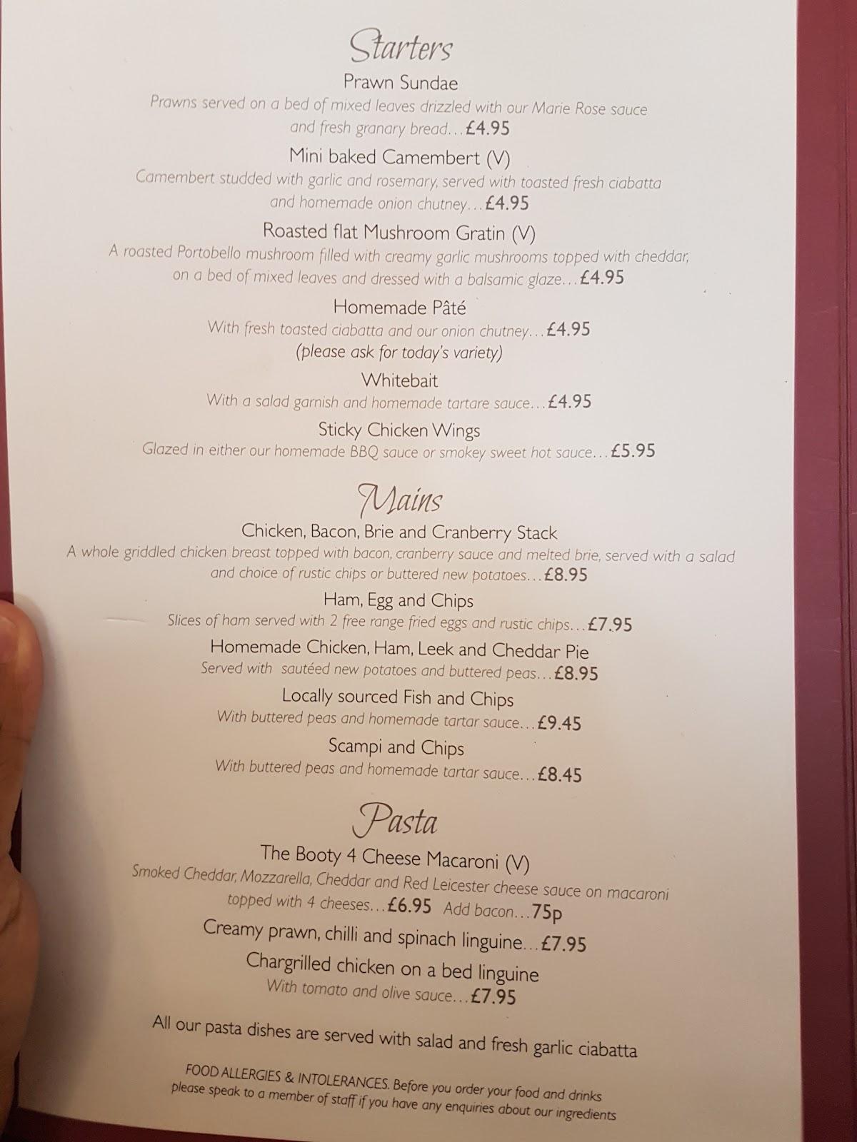 Menu at Old Boot Inn pub & bar, Seaford