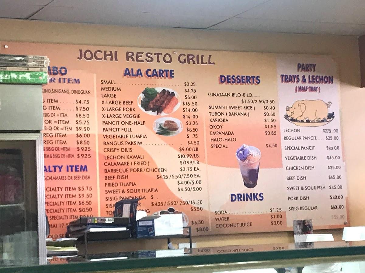 Menu at Jochi Resto Grill restaurant, Chula Vista