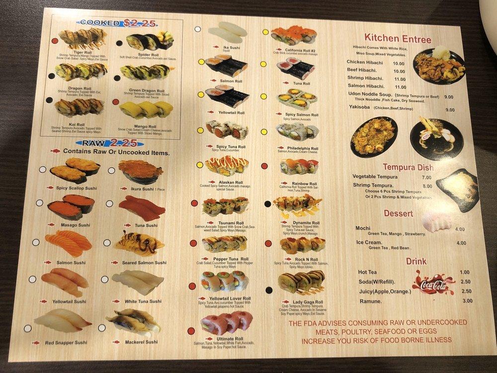 Menu at Koi Kaiten Sushi restaurant, Alpharetta