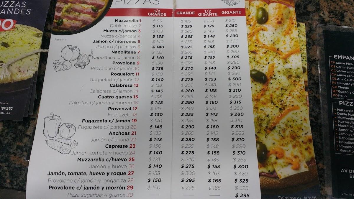 Menu at Mi Gusto restaurant, Moreno