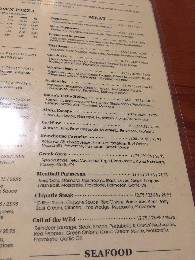 Menu at Moose's Tooth Pub & Pizzeria, Anchorage