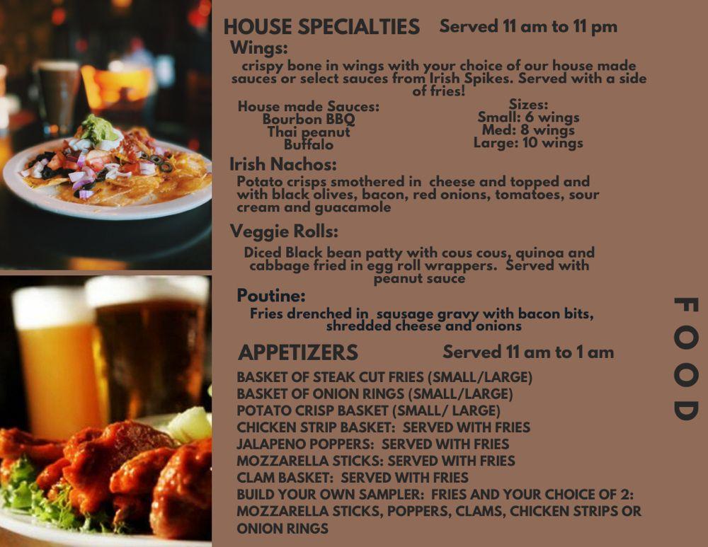 Menu at Rico's Public House, Pullman, 200 E Main St