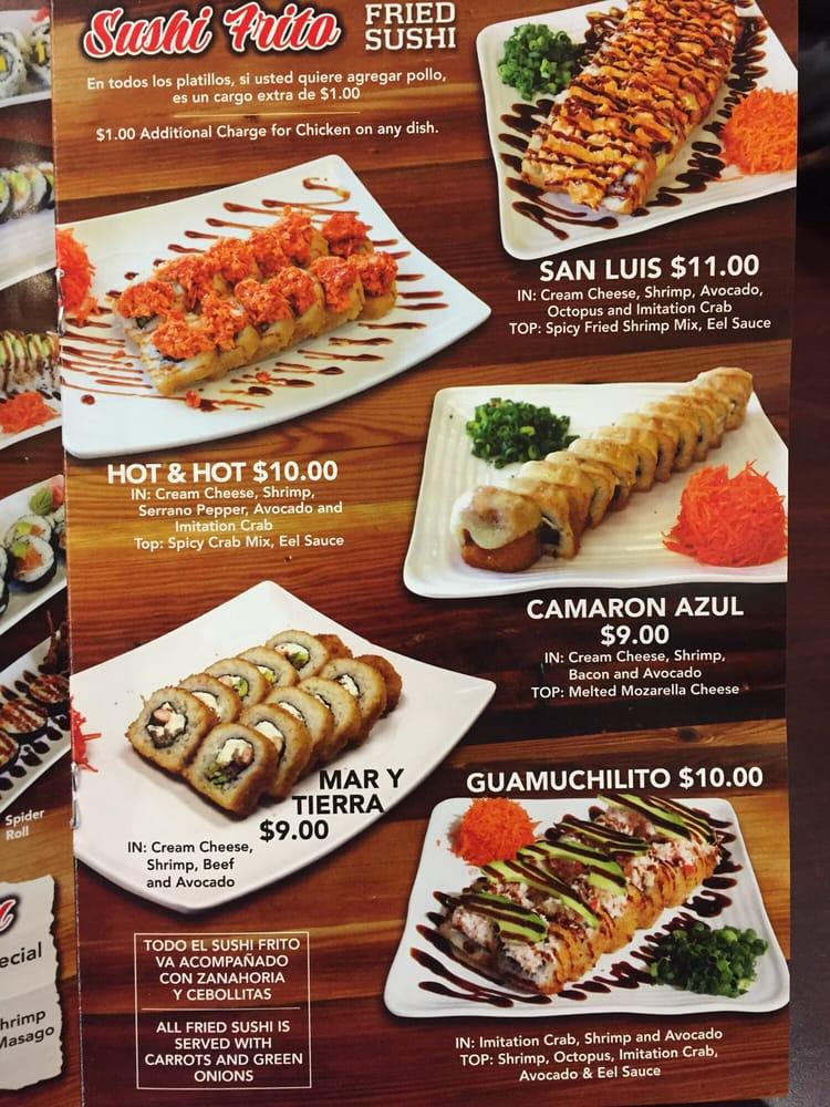 Menu at El Peri Sushi restaurant, Paramount