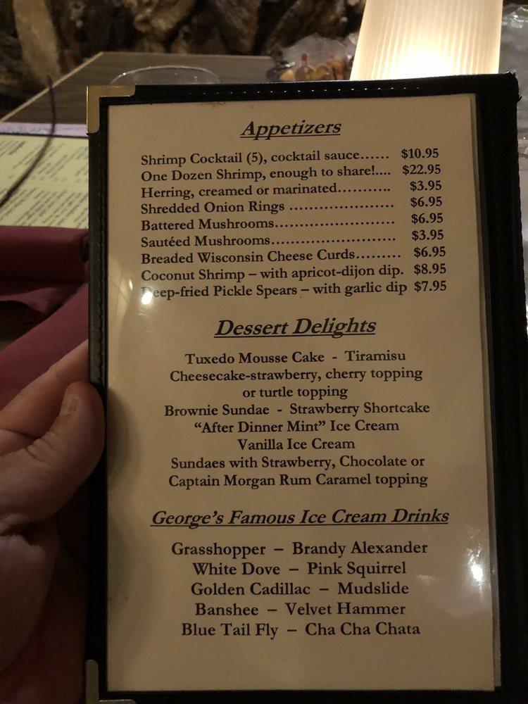 Menu at George's Steak House pub & bar, Appleton