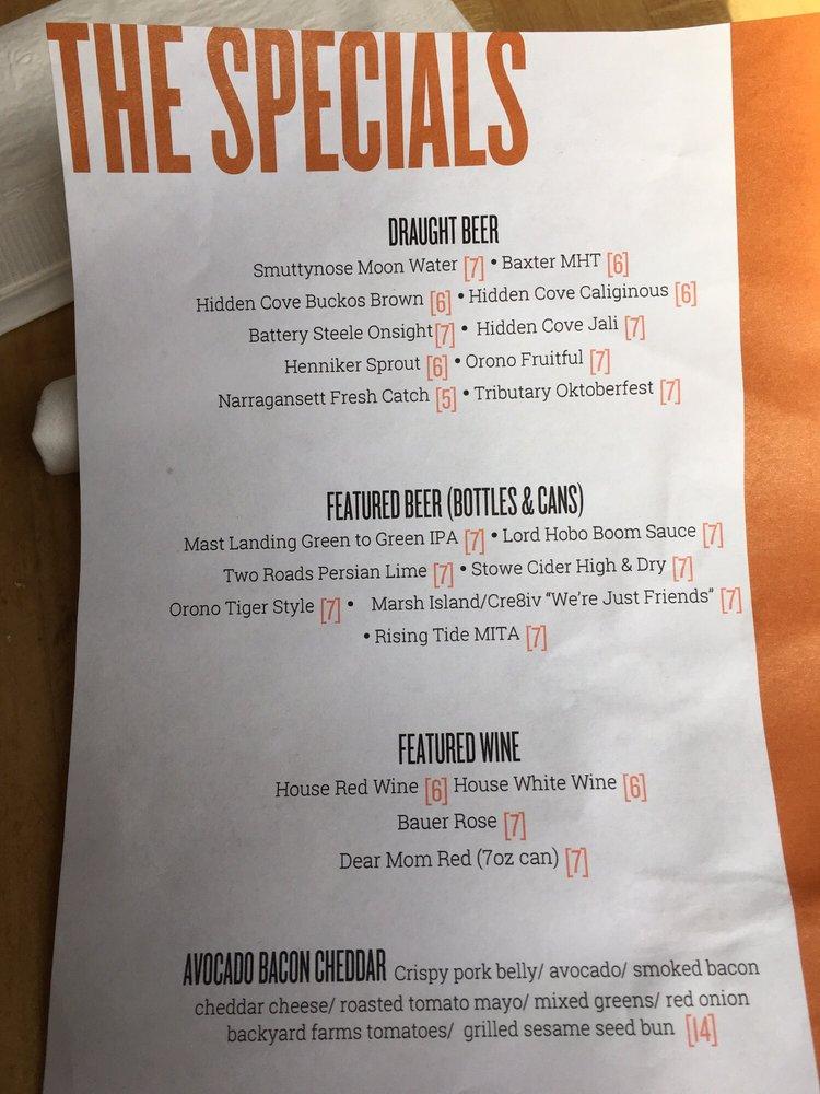Menu at Nosh Kitchen Bar, Portland