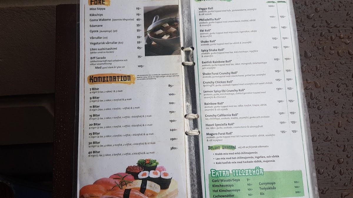 Menu at Oishii Ngon restaurant, Ystad