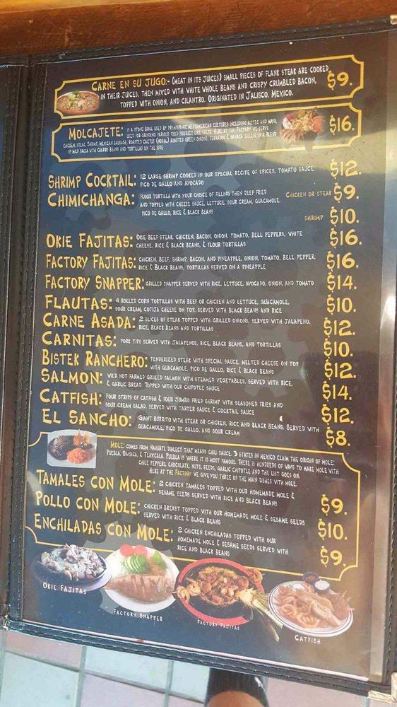 Menu at Taco Factory Sports Bar and Grill, Ada, Cradduck Rd