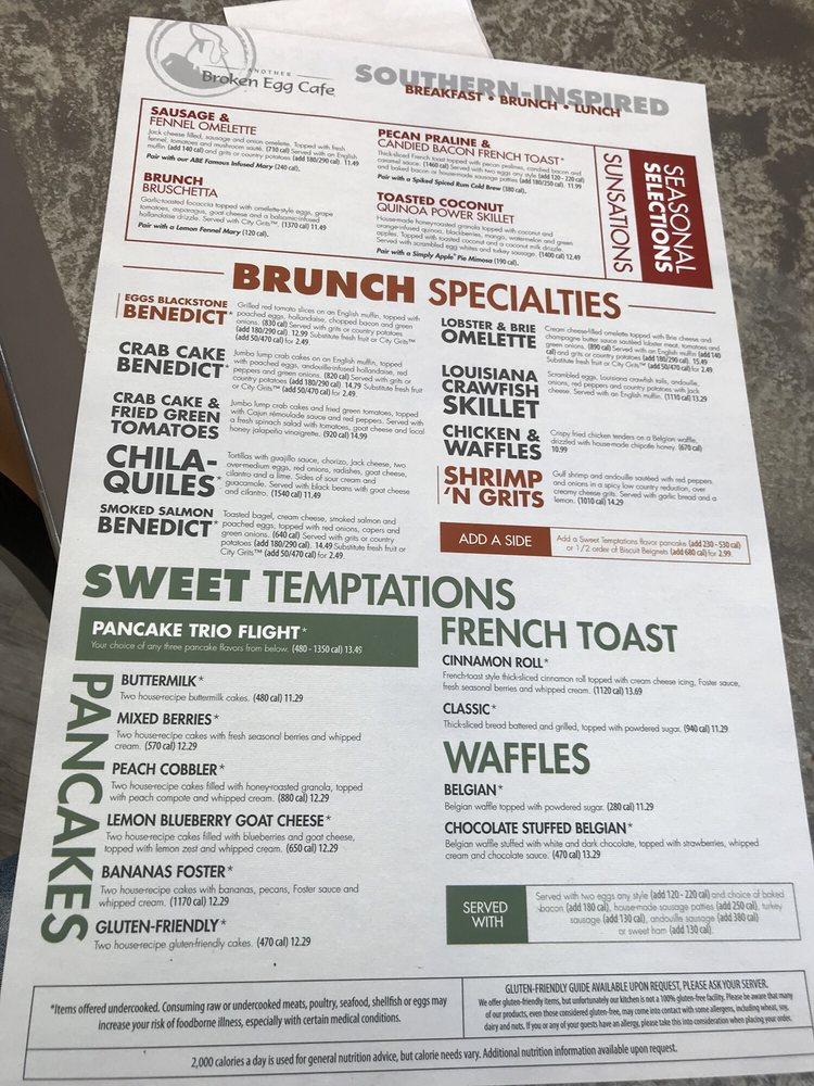 Menu at Another Broken Egg Cafe, Fishers