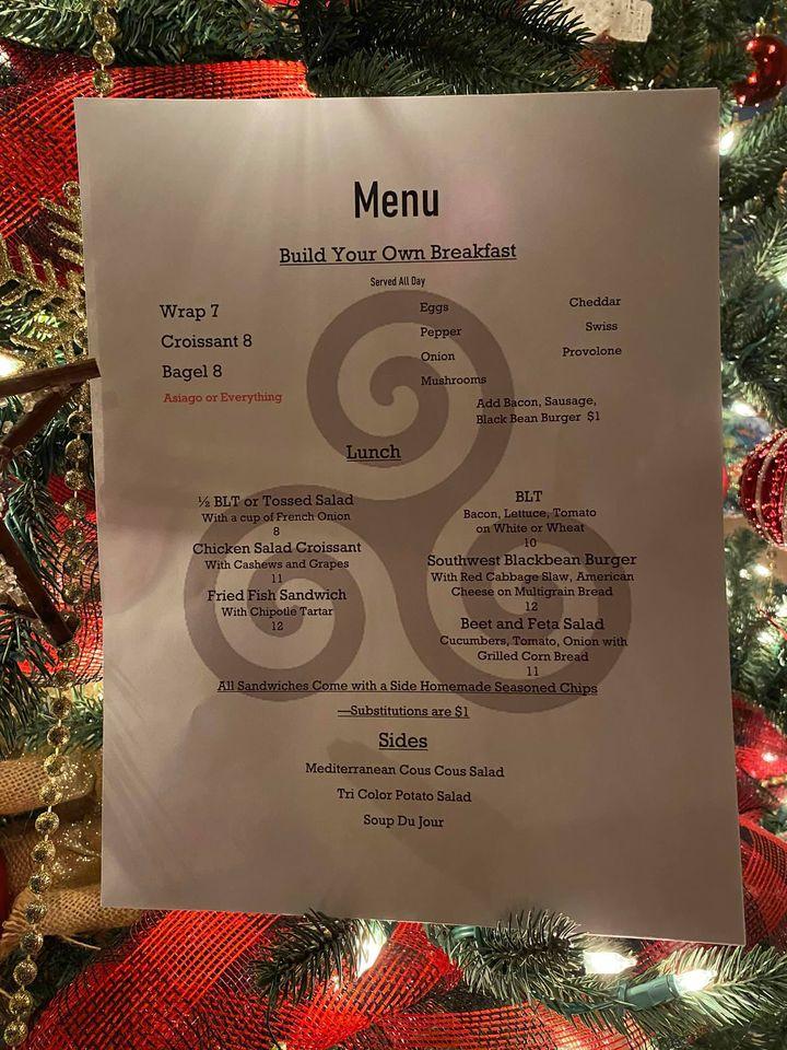 Menu at Karma Coffee Company restaurant, Oil City