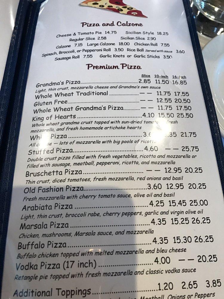 Menu at King Umberto pizzeria, Elmont