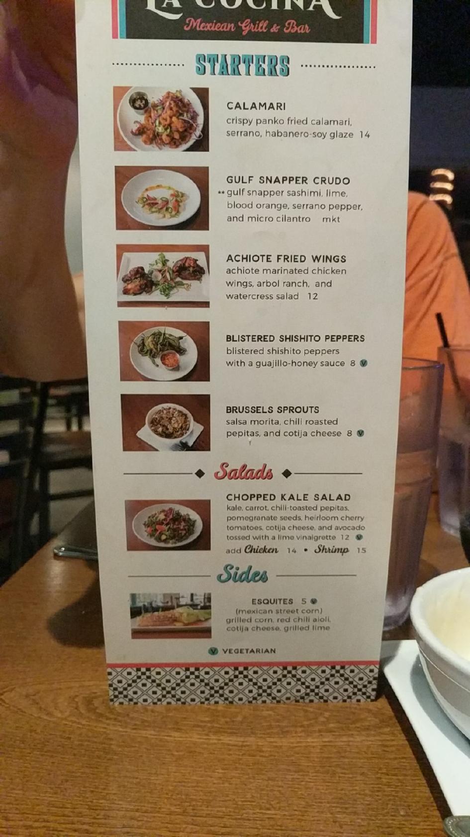 Menu at LaCo restaurant, Rosemary Beach