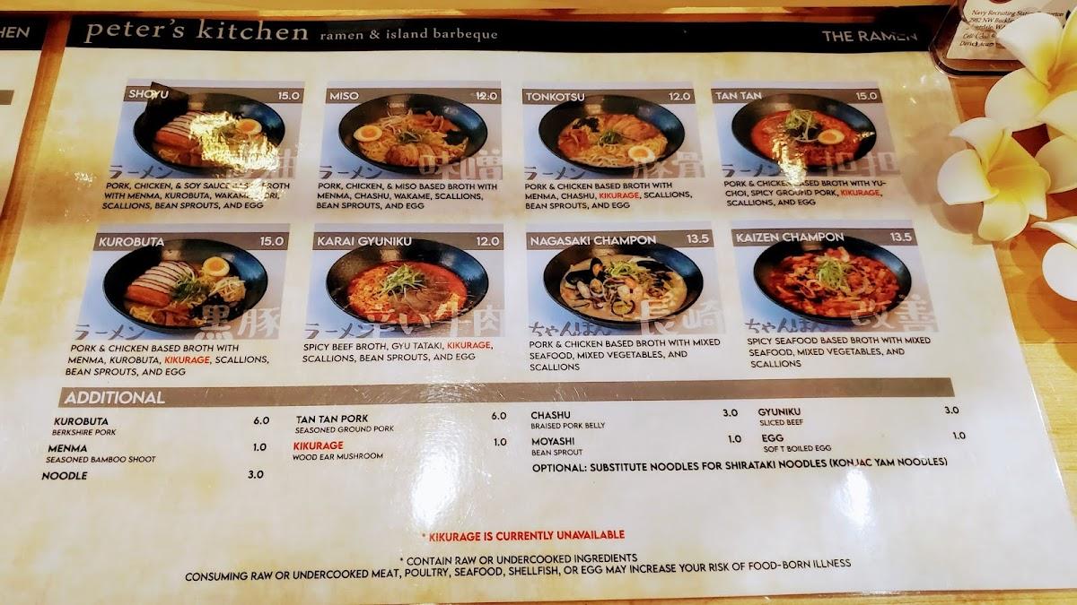 Carta del restaurante Peter's Kitchen, Silverdale
