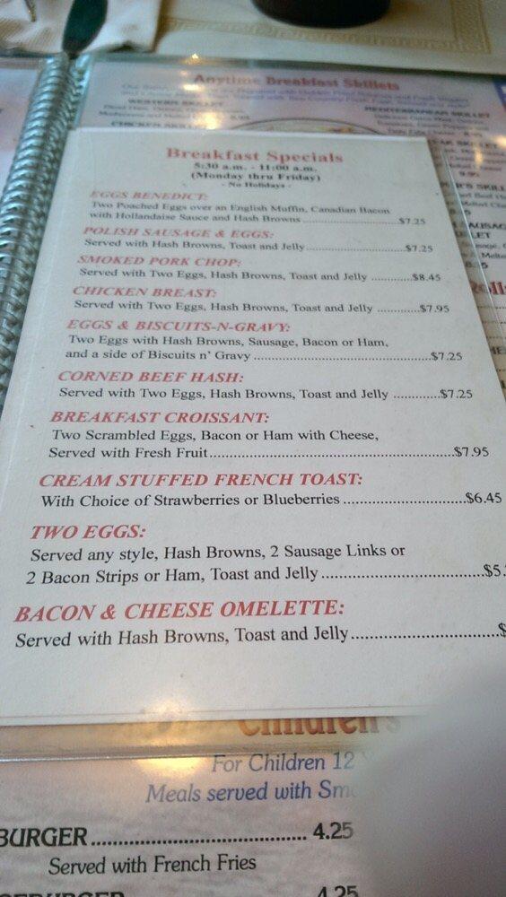 Menu at Sunset Family Restaurant, Waukesha