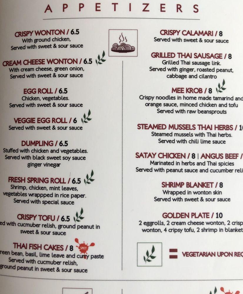 Menu at Thai Harbor Restaurant, Huntington Beach