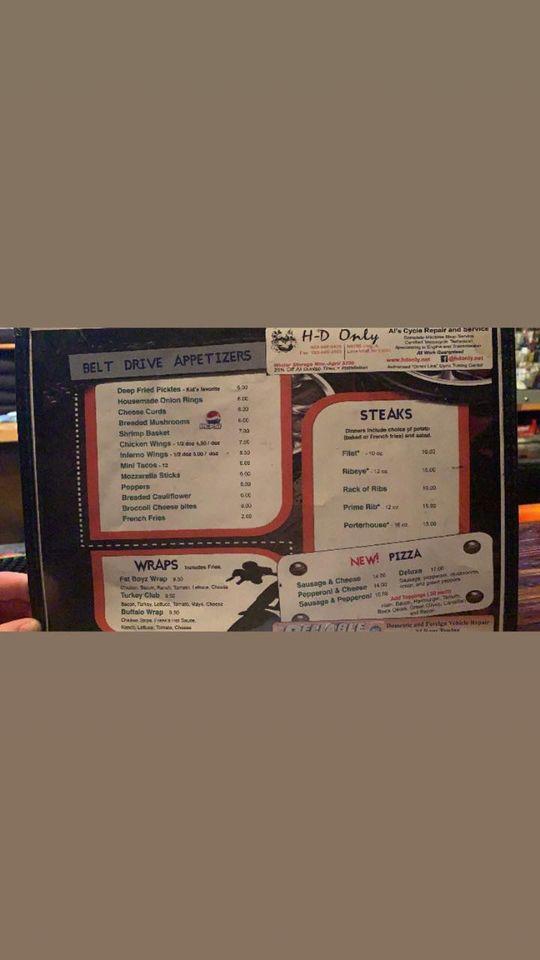 Carta del restaurante Fat Boyz, Fort Atkinson