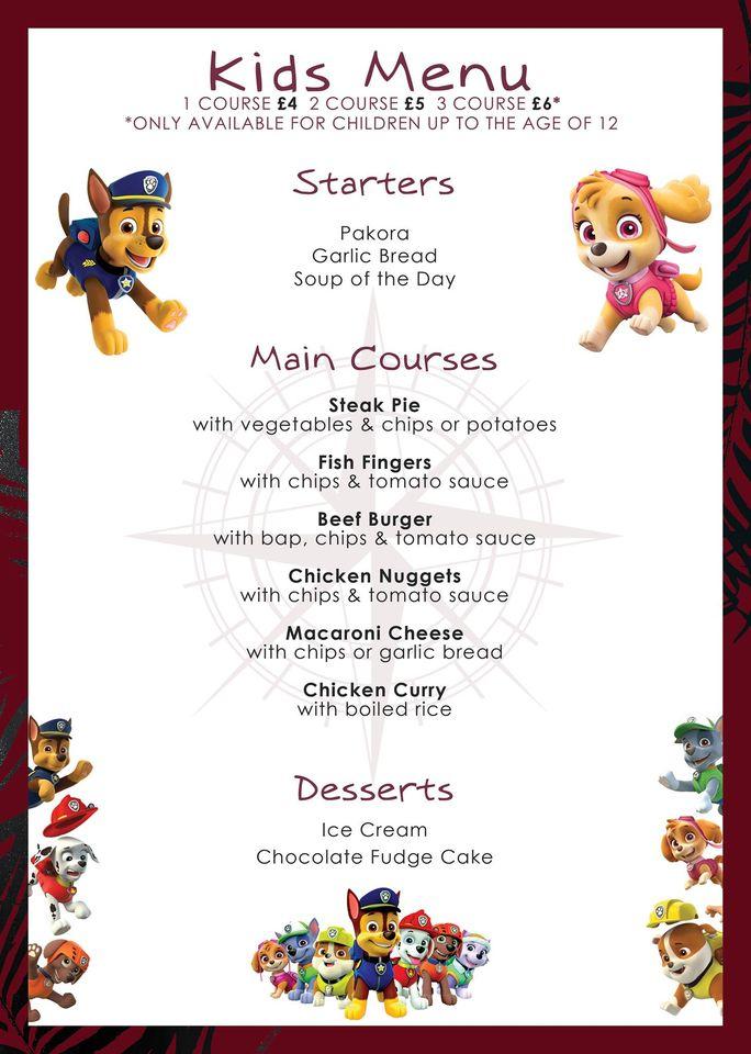 Menu at Hartys at the Fourways restaurant, Airdrie