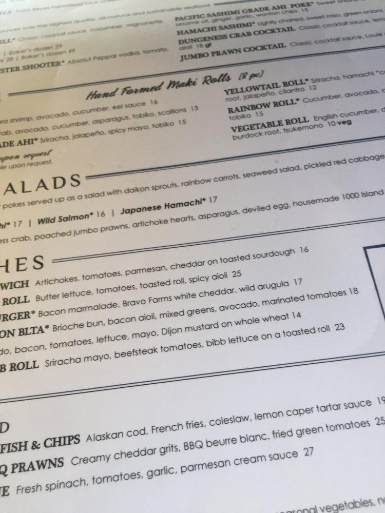 Menu at Skates On The Bay restaurant, Berkeley