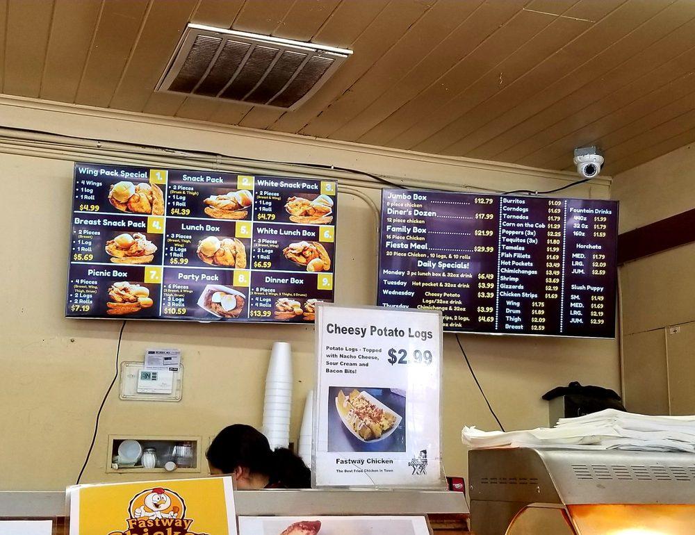 Menu at Fastway Chicken restaurant, Madera