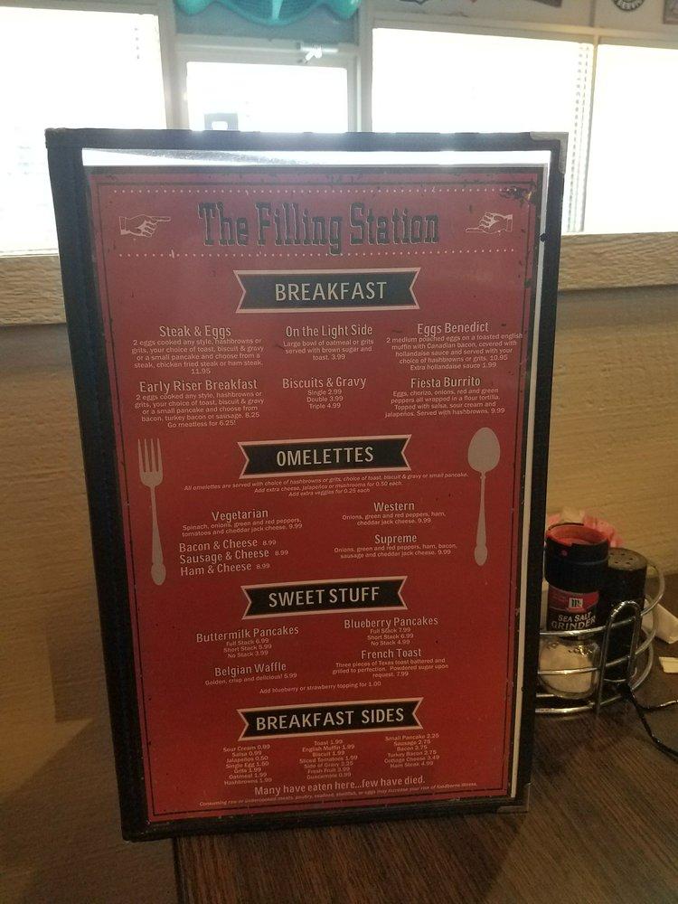 Menu at Filling Station Restaurant, Eureka Springs