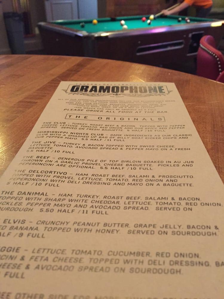 Menu at The Gramophone pub & bar, St. Louis