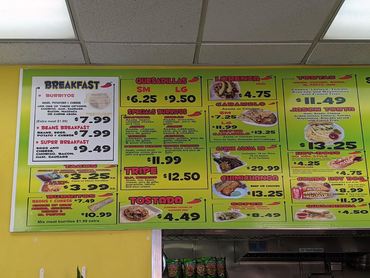 Menu at Jason's Mexican Food - Thornydale restaurant, Tucson, N ...