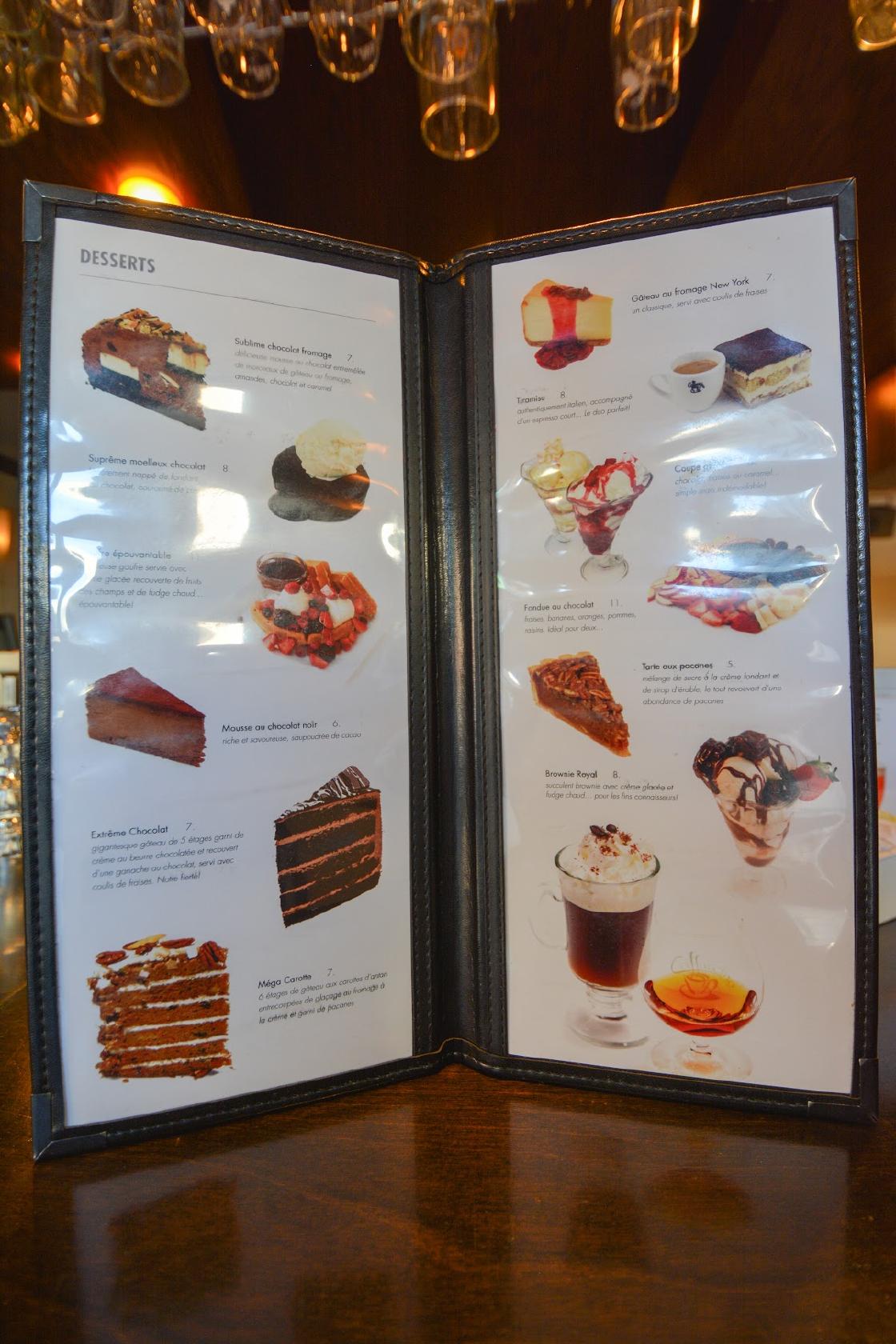 Menu au Caffuccino Rock Forest restaurant, Sherbrooke, Boul Bourque