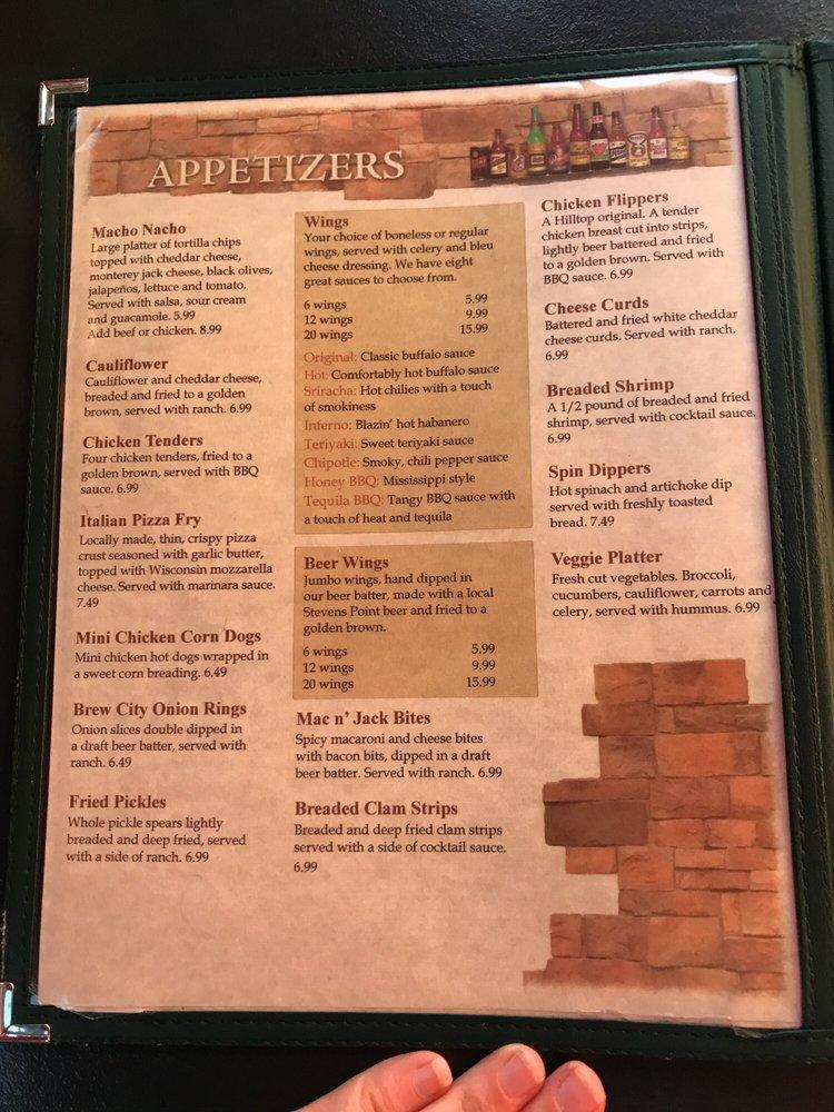 Menu at Hilltop Pub & Grill, Stevens Point