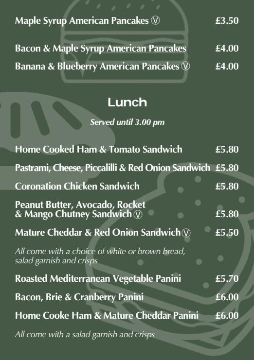 Menu at Little Acorn Cafe, Great Barford