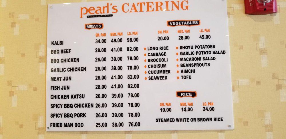 Menu at Pearls Korean BBQ, Ewa Beach, 91-1123 Keaunui Dr
