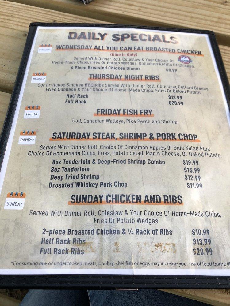 Menu at Backwaters Bar and Grill LLC, Rhinelander