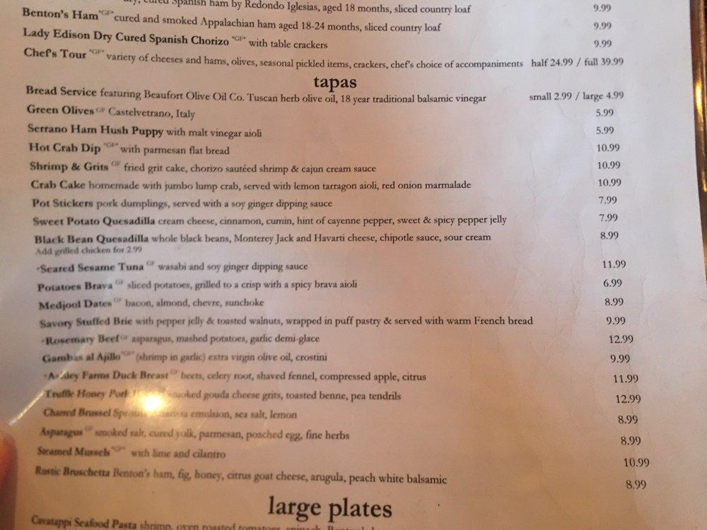 Menu at Circa 81 pub & bar, Morehead City