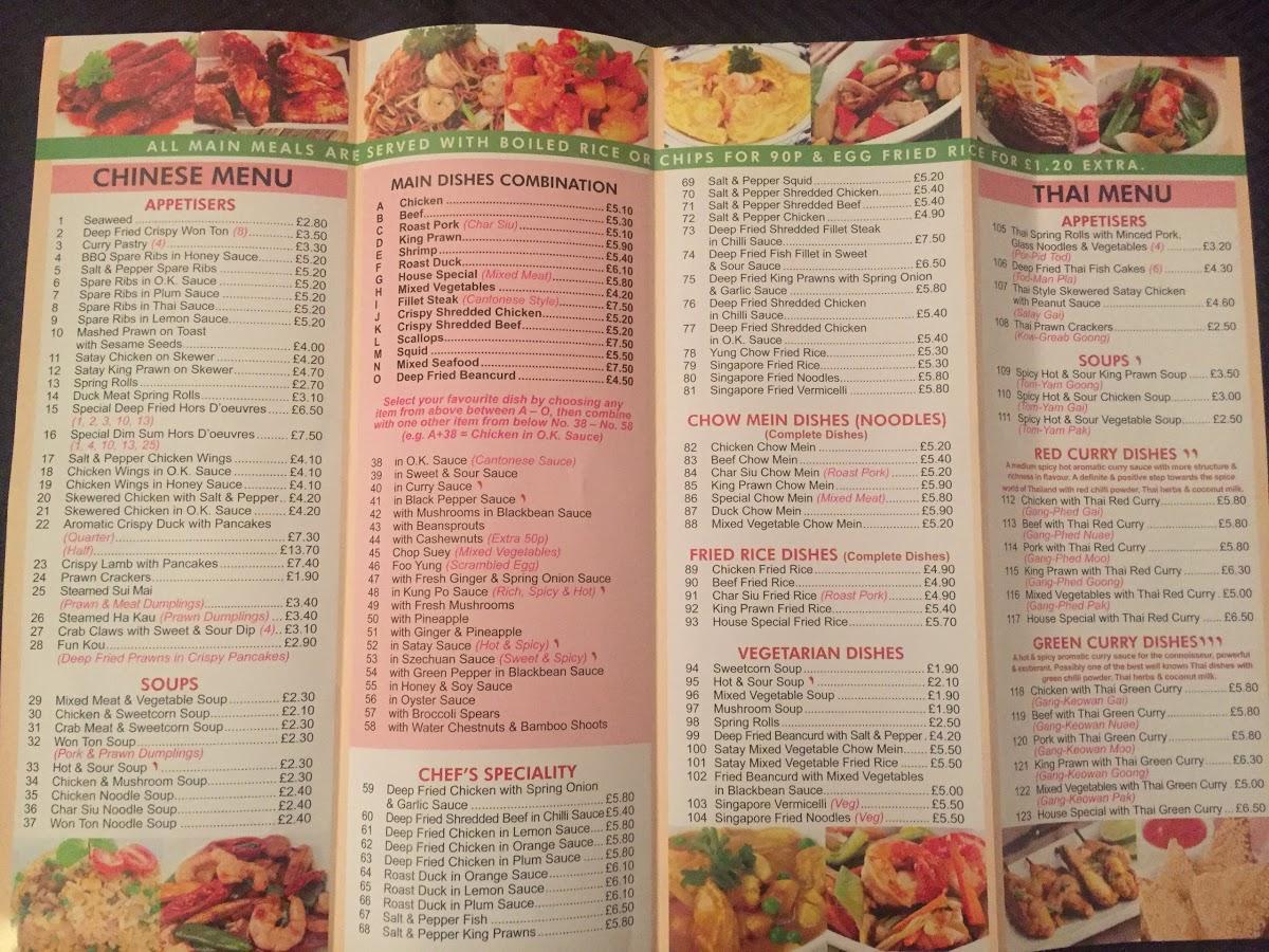 Menu at Hung King Chinese Takeaway restaurant, Warrington